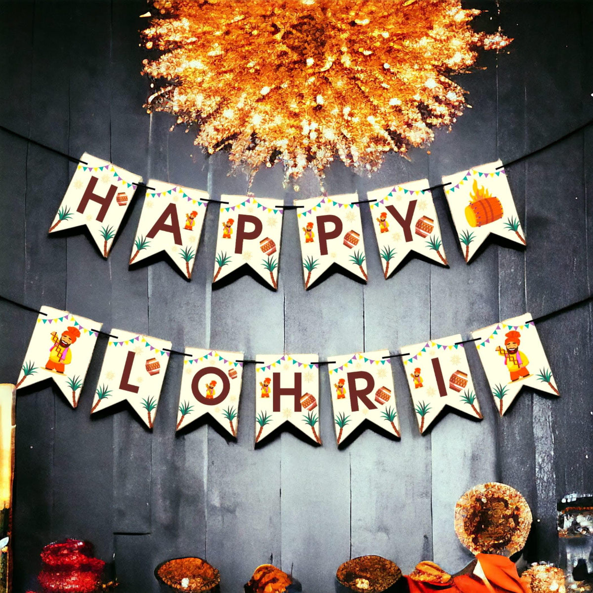 Buy happy lohri banner bunting diy indian lohri celebration lohri ...