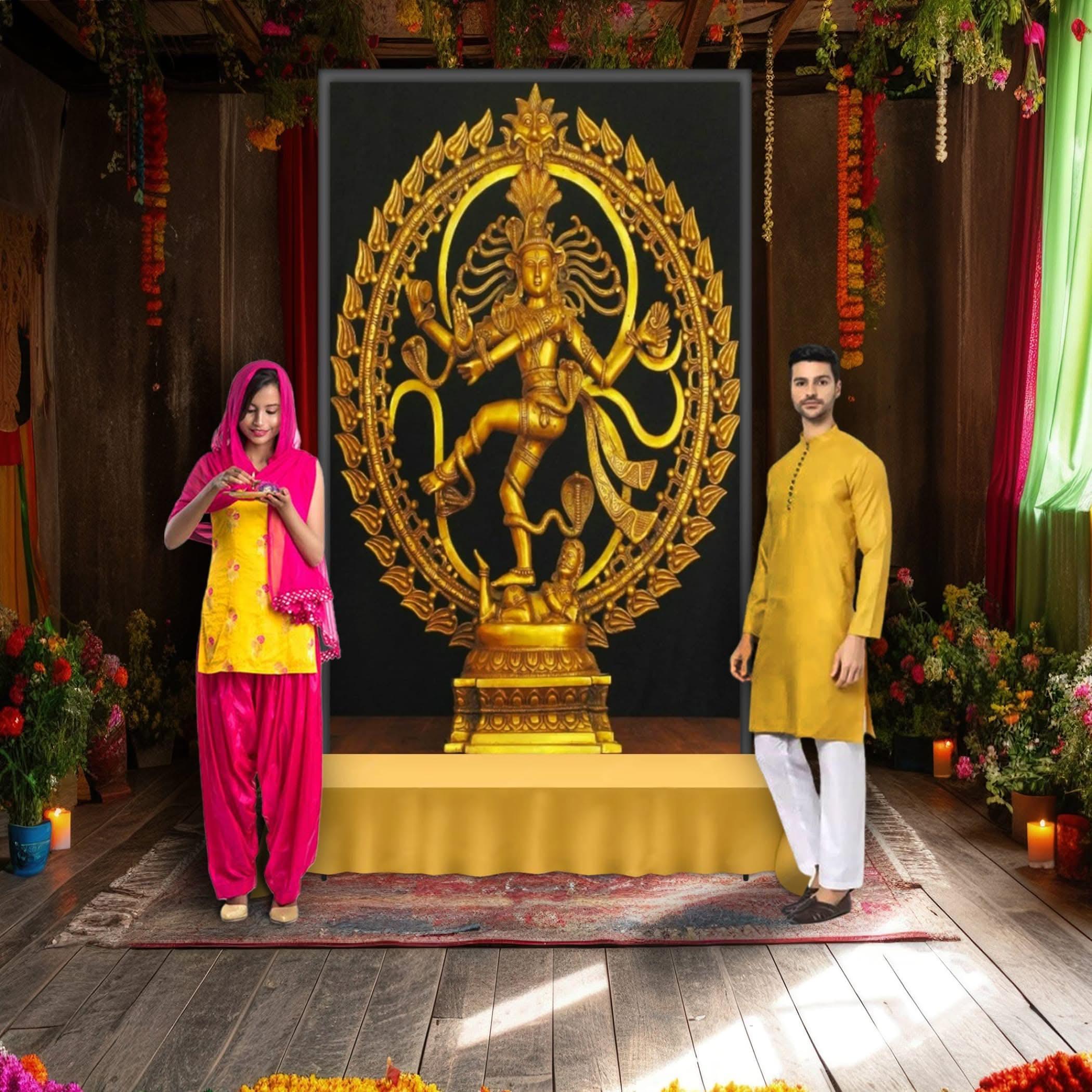 Buy pichwai cow print backdrop 5x8 feet backdrop indian traditional cloth