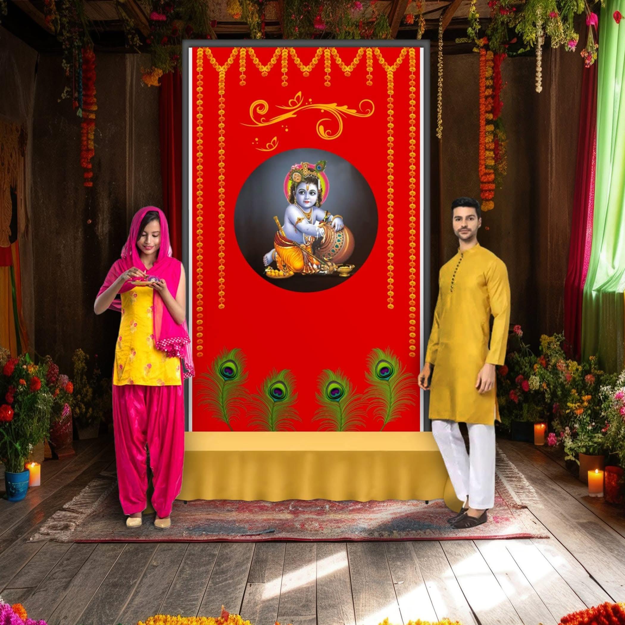 Buy annaprasana backdrop indian traditional cloth 5x8 feet backdrop ...