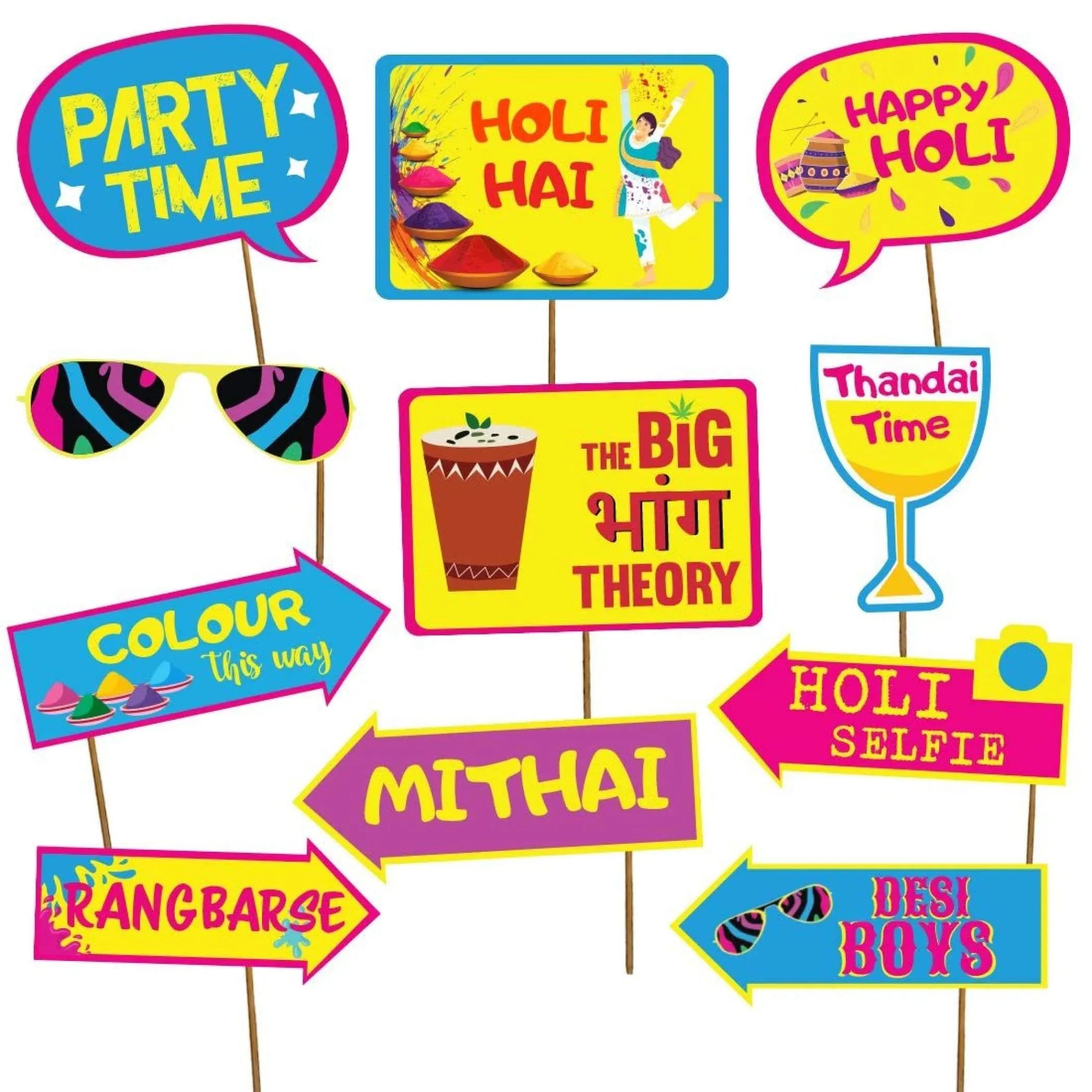 PhotoBooth Props for Indian Party & Festivals, Desi wedding, Haldi etc