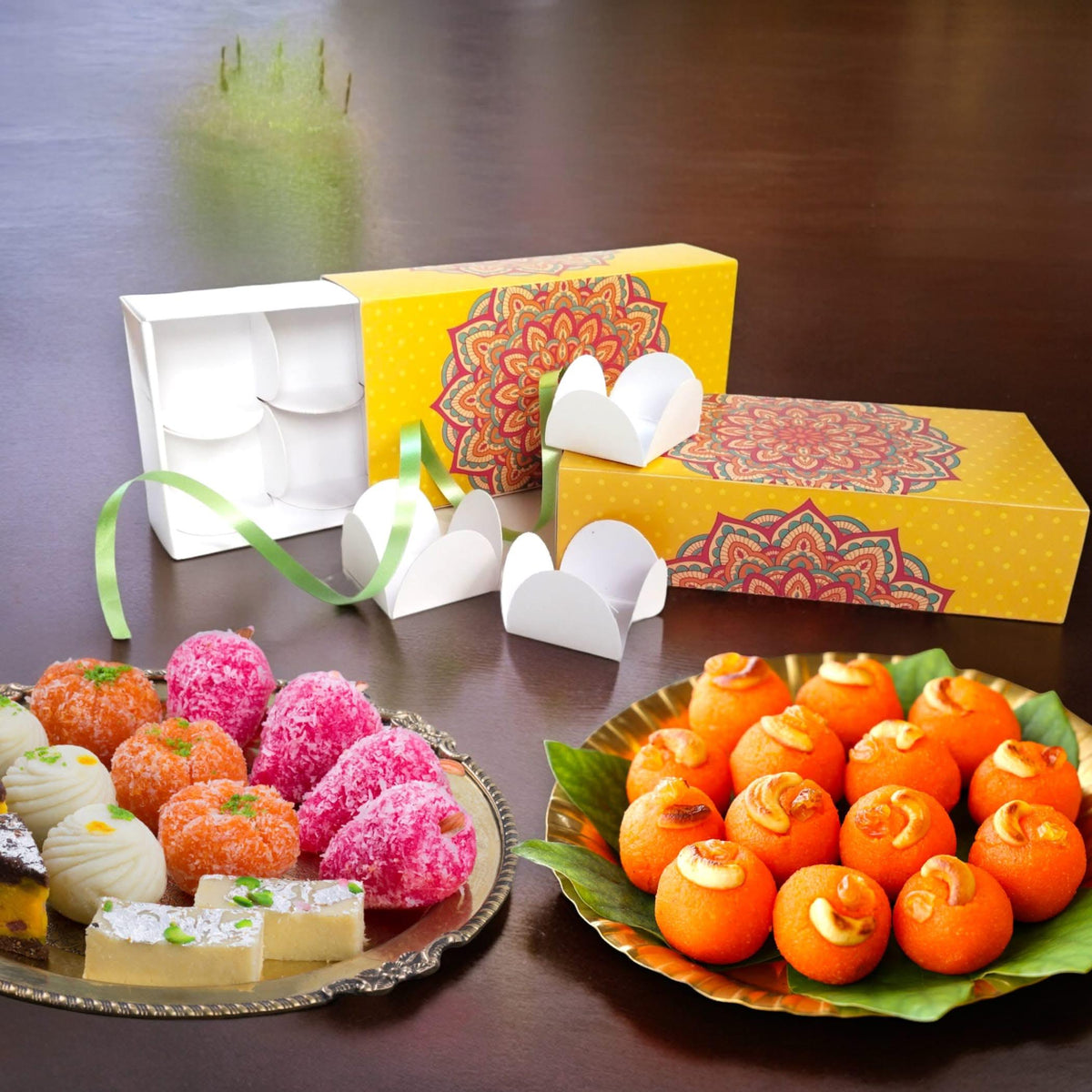 Buy sweet boxes for indian sweets mandala design empty mithai box with ...