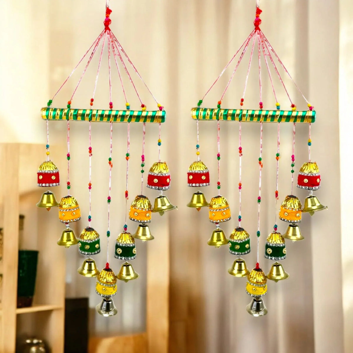 Indian Wind Chimes Colorful Bells Windchimes Jhoomar Raj...