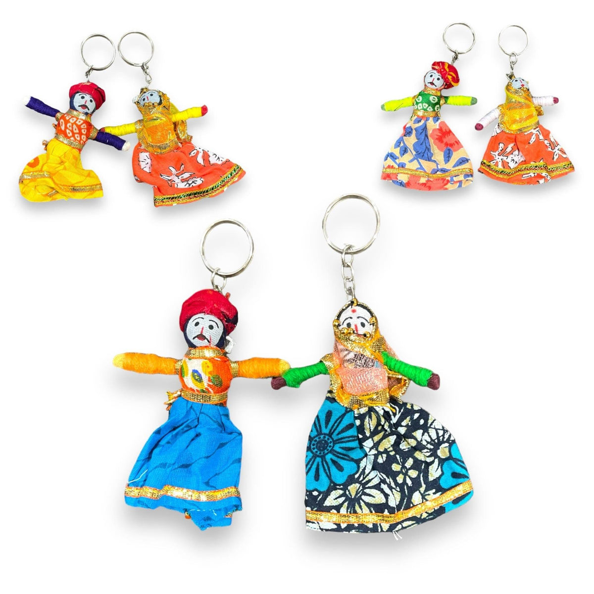 Buy key chains rajasthani indian puppet couple keychain kathputli ...