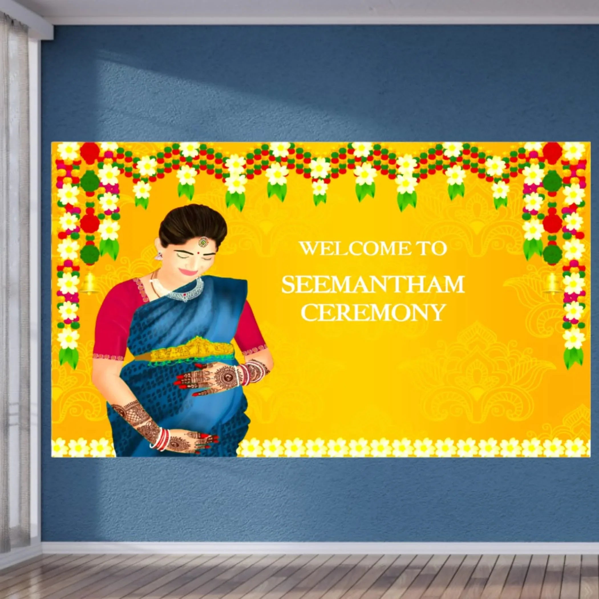 Buy seemantham backdrop seemantham banner baby shower decor valaikaappu