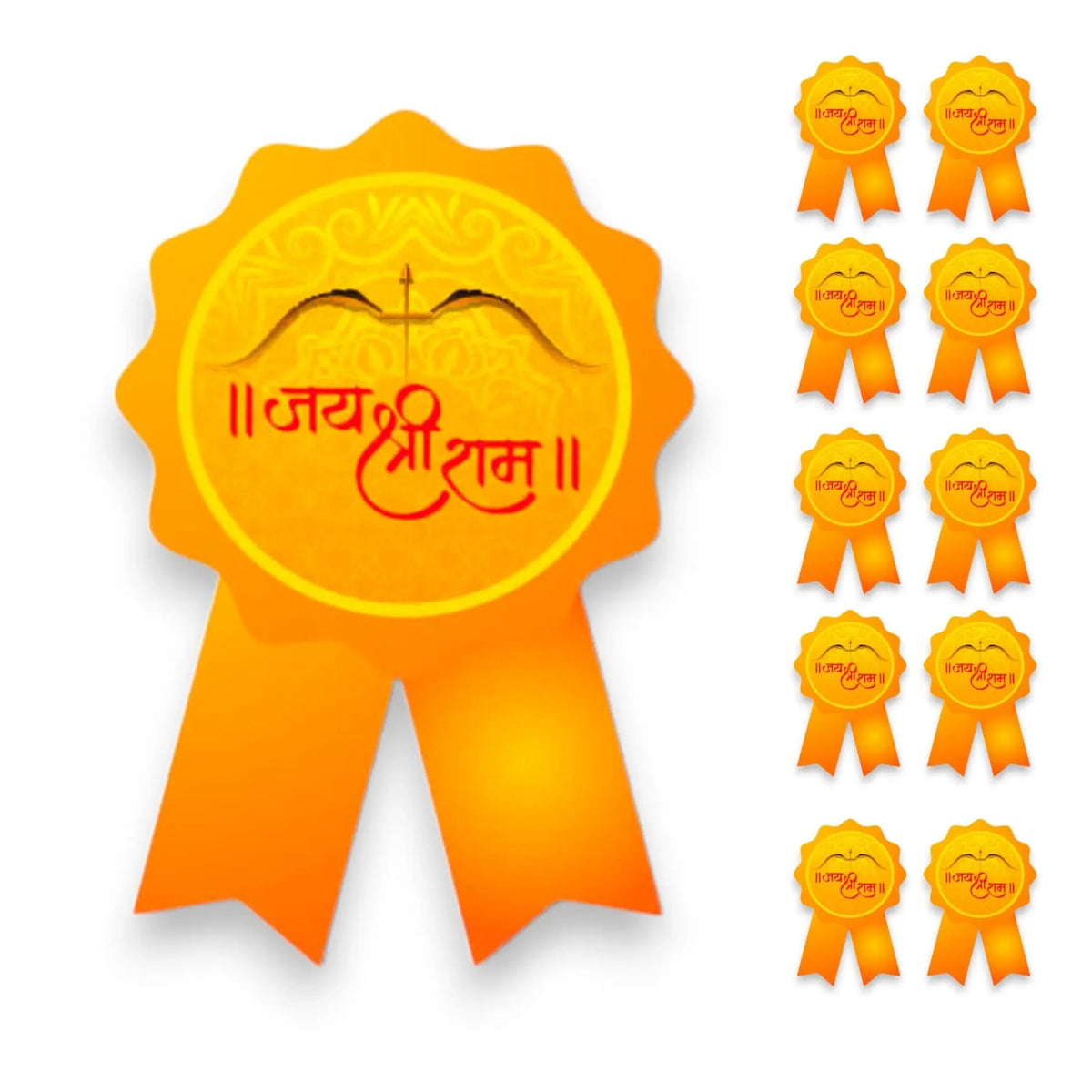 Buy set of 10 jai shree ram badges for bhakts devotees men women jai ...