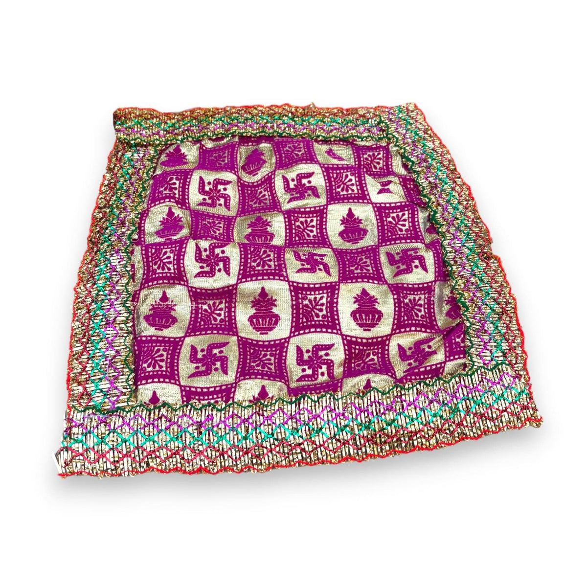 Buy cloth pooja mat aasan swastik kalash print cloth for...